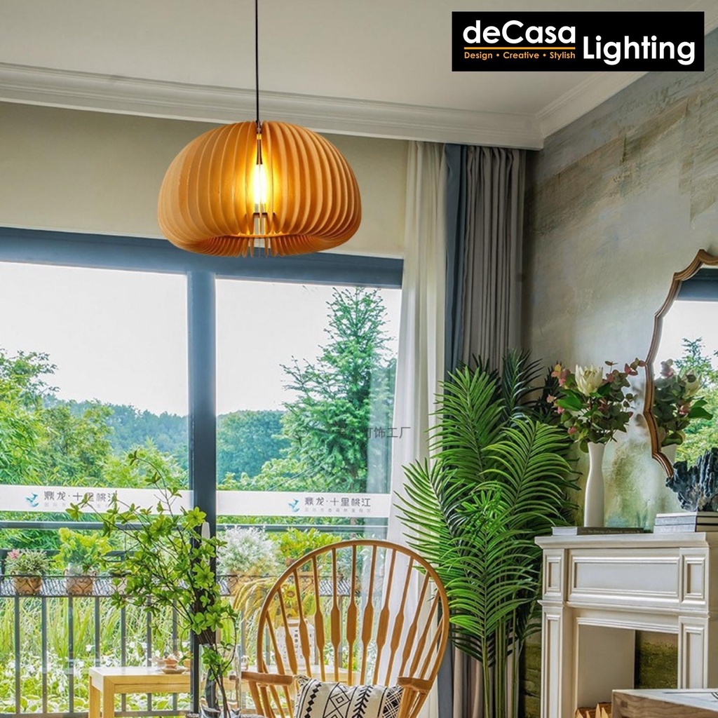 [D420MM] Decasa Lighting Muji Design Wood Pendant Light Indoor House ...