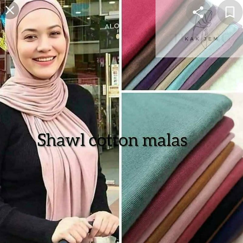 Selendang Shawl Cotton Jersey Shawl Malas Sesuai untuk Travel Tak Perlu ...