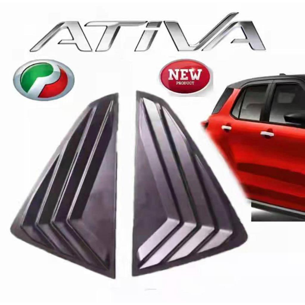 Perodua Ativa Rear Side 3D Mustang Window Triangle Mirror Cover (3-Line ...