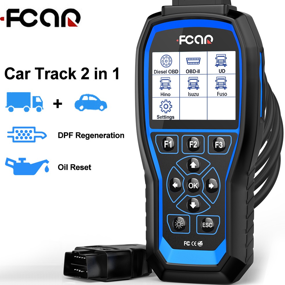 fcar f506 pro 24v heavy trucks obd2 hobd scanner for hino fuso ud isuzu ...