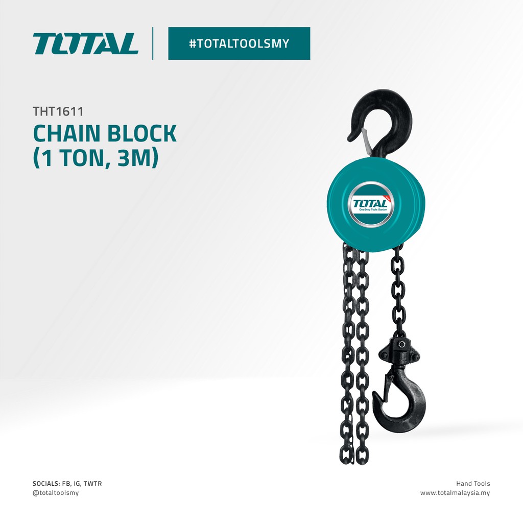 TOTAL Chain Block (1 Ton/3M) THT1611 | Shopee Malaysia