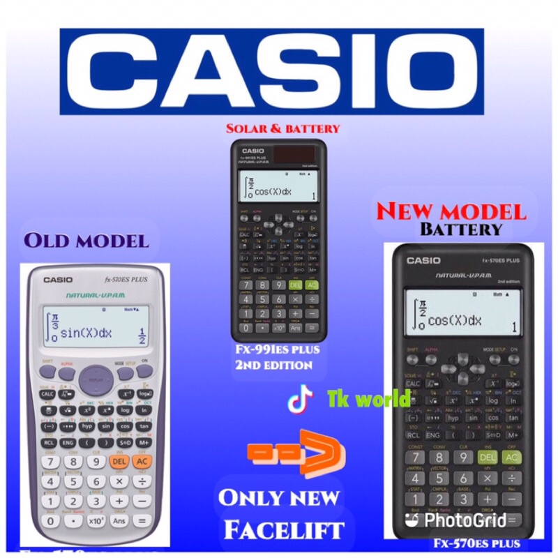 Casio Fx-570ES Plus 2nd edition Scientific Calculator new modeling ...