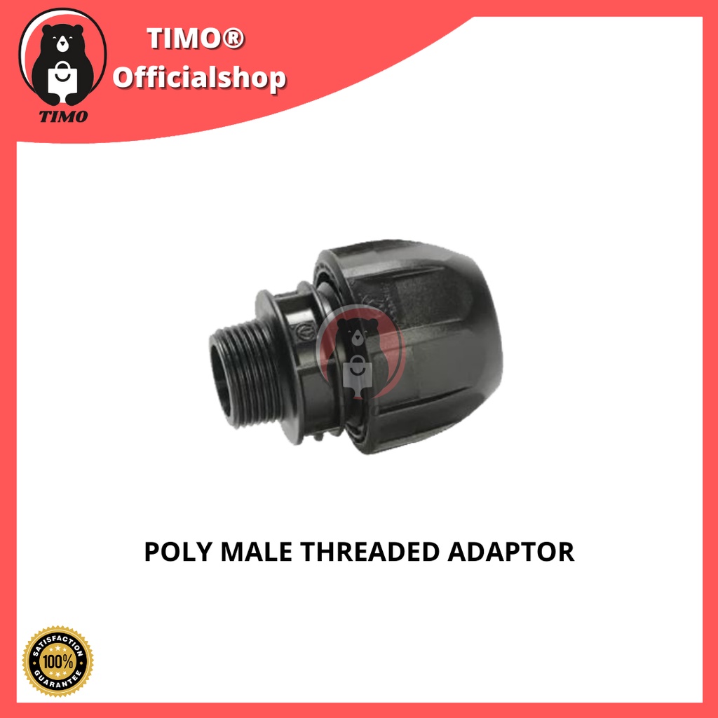 50MM-90MM Poly Pipe Fitting Male Female Threaded Adaptor Bend Connectors Water Pipe System ...