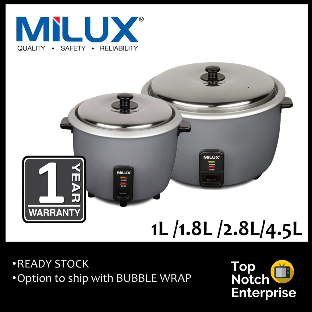 MILUX Electric Rice Cooker Periuk Nasi (1.0L/1.8L/2.8L/4.5L) | Shopee ...