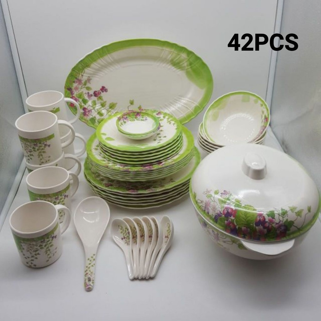 40/42pcs Set Pinggan Melamine | Shopee Malaysia