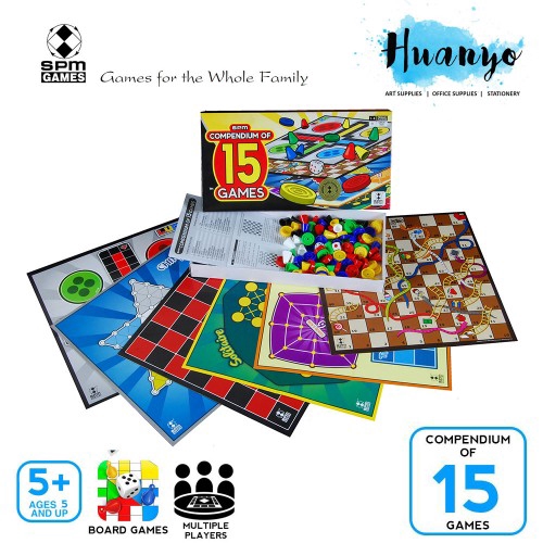 SPM Compendium Of 15 Games Multiplayer Board Game Set (15 in 1 Set ...