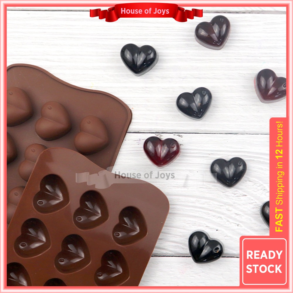 [Ready Stock] Silicone DIY Love Heart shape Chocolate Mold Candy Mould ...