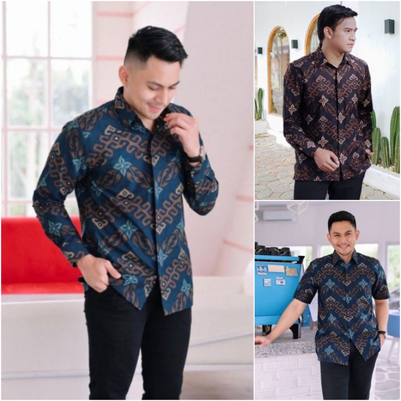 Batik Men BATIK Shirt Men Long Sleeve BATIK big size JUMBO M L XL XXL ...