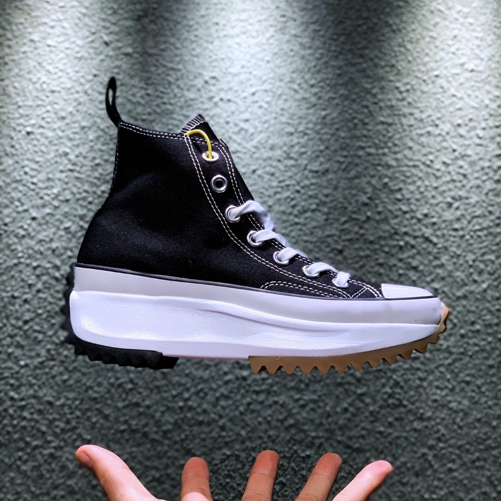 Converse RUN STAR HIKE HIGH Luged BLACK WHITE Shoes | Shopee Malaysia