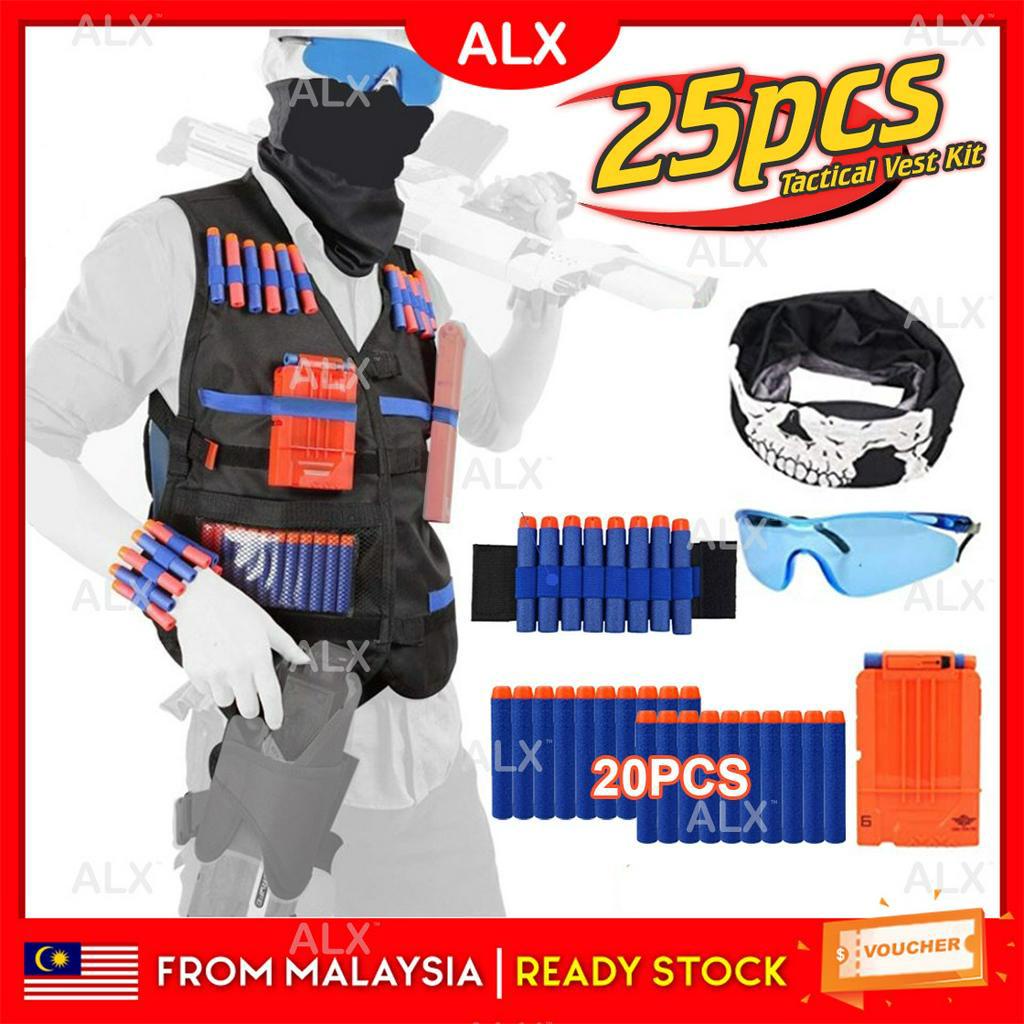 ALX 25pcs Tactical Vest Kit For N Brand Elite Series Pretend Play Soft ...