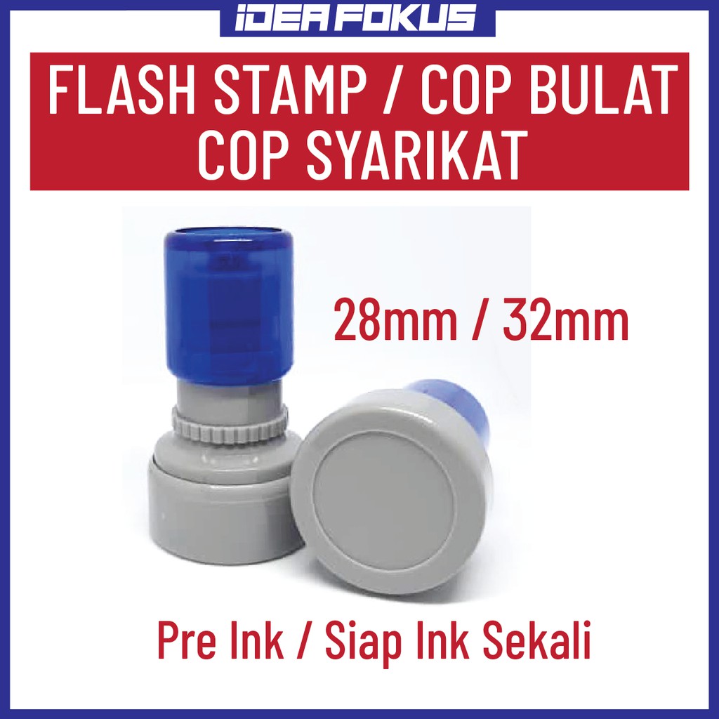Cop Syarikat / Cop Bulat / Flash Stamp 32mm & 28mm Pre Ink | Shopee ...