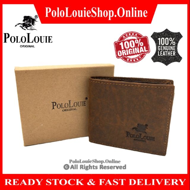 Original Luxury Polo Louie 100% Cow Leather Men's Wallet Smart Dompet ...