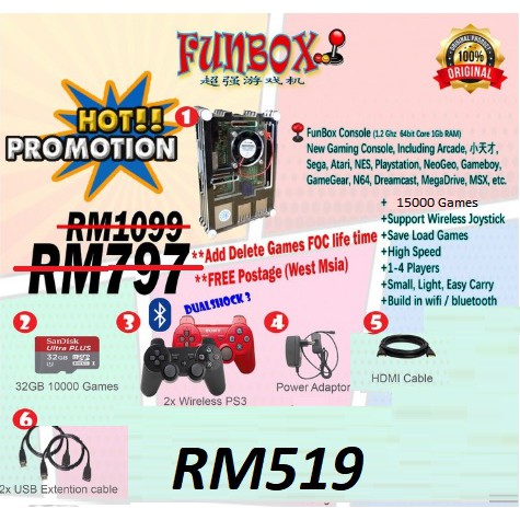 Funbox 2x Wireless PS3 with 15,000 games (Gamebox / Minibox /Arcade Box) | Shopee Malaysia