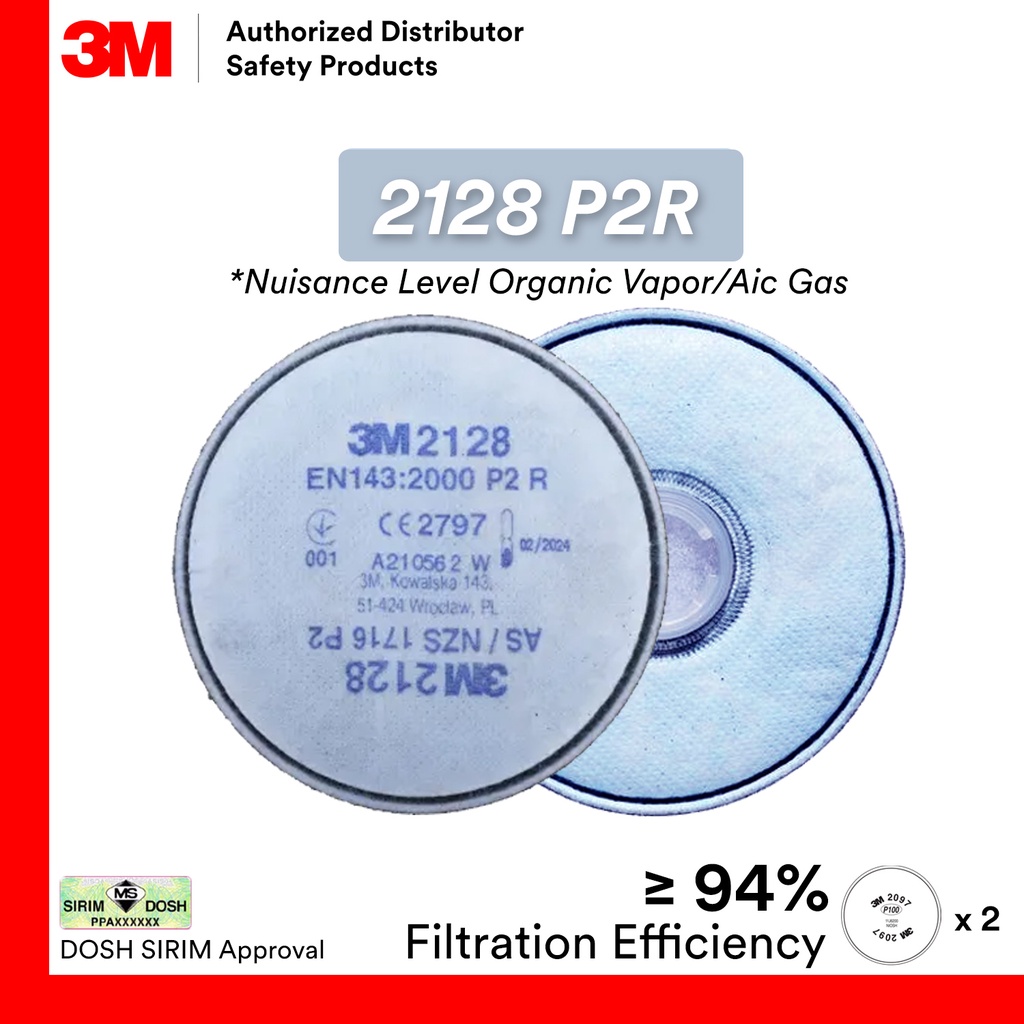 3M 2125 / 2128 / 2135 / 2138 / P2R / P3R Particulate Filter DOSH SIRIM ...