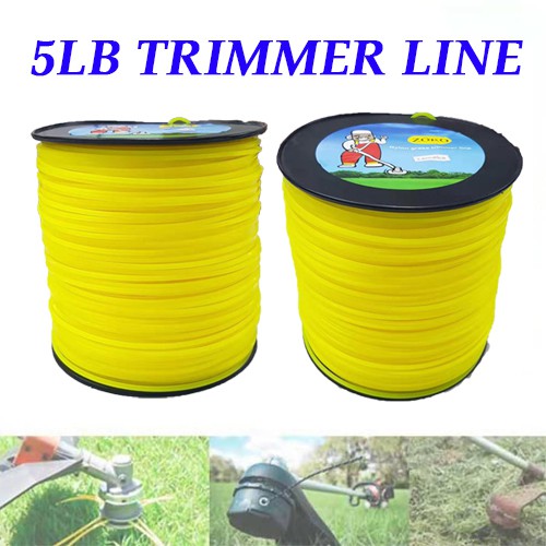 TALI RUMPUT 5LB (2KG +/-) Yellow Nylon Trimmer Line Grass Cutter 2.7mm (Square Cut) ,NYLON ...