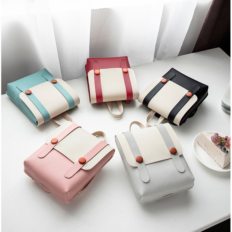 Simple mini bag Korean backpack shoulder sling bag pastel colour ...