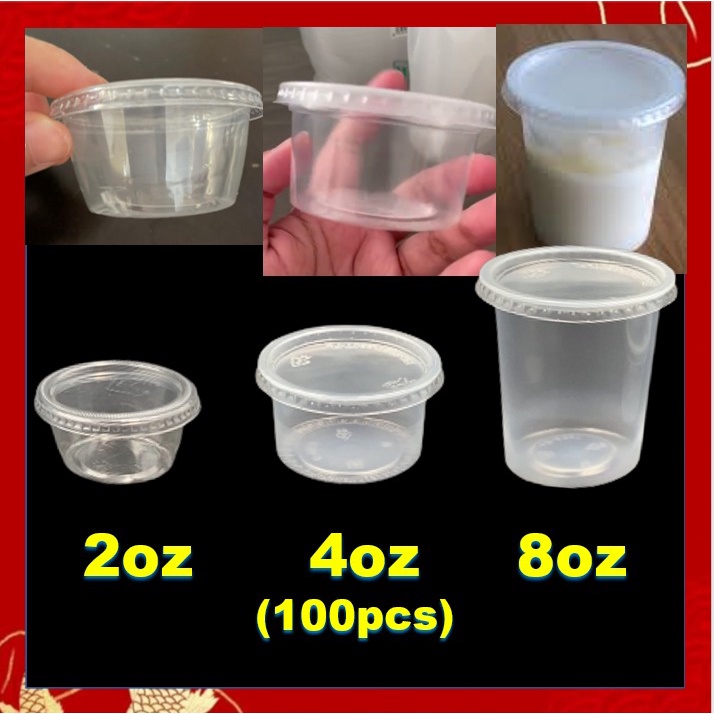 EC 2oz 4oz 8oz PP Round Container [ 100sets± ] - Disposable Plastic ...