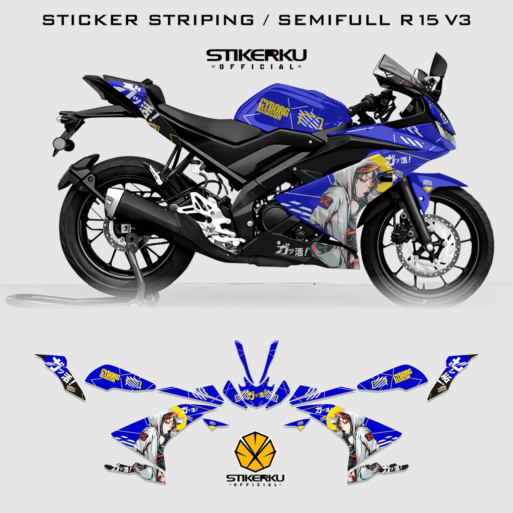 Striping STICKER / YAMAHA R15V3 / SEMIFULL / STOCK / DECALS / R15 / V3 ...