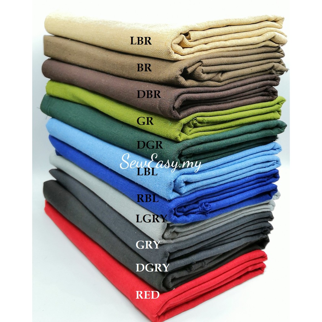 16warna Plain Cotton Linen Kain Cotton Linen Kain Totebag Kain Beg ...