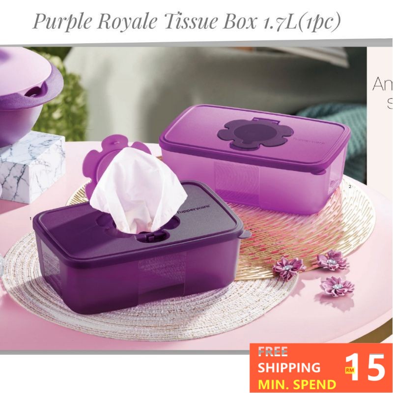 Tupperware Purple Royale Tissue Box 1.7L ( 1pc ) | Shopee Malaysia