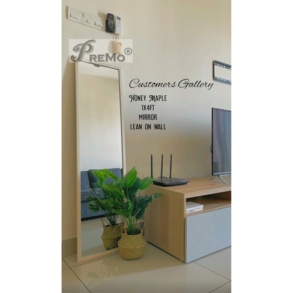 PREMO OOTD Standing Mirror- White -Shiny Gold or Wall Hanging Leaning ...