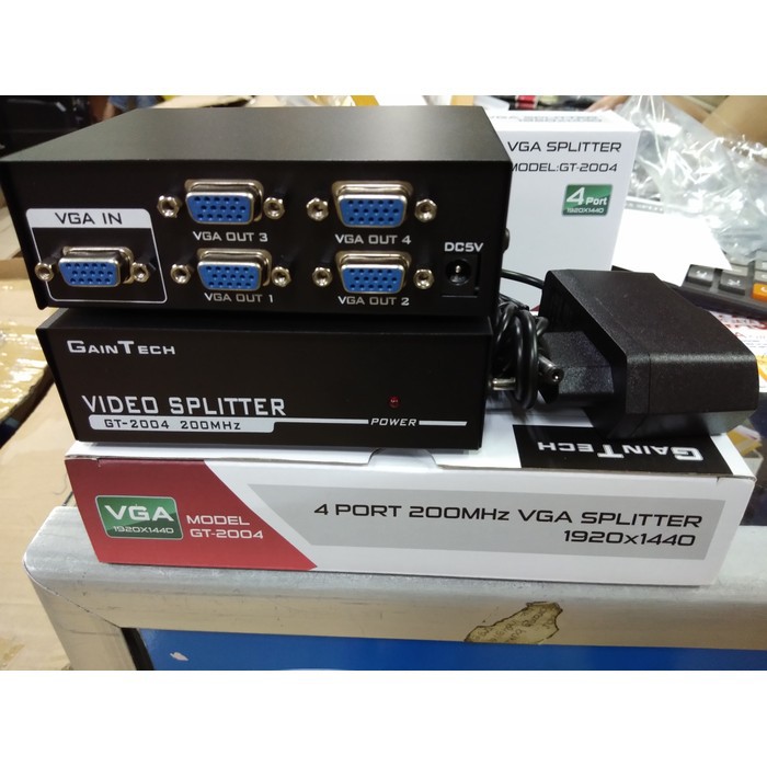 Vga SPLITTER 4-PORT 200MHZ - VGA SPLITTER 1 TO 4-PORT 200MHZ+adapter ...