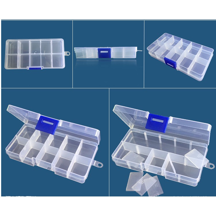 Transparent PP plastic box 10 jewelry compartments | Shopee Malaysia
