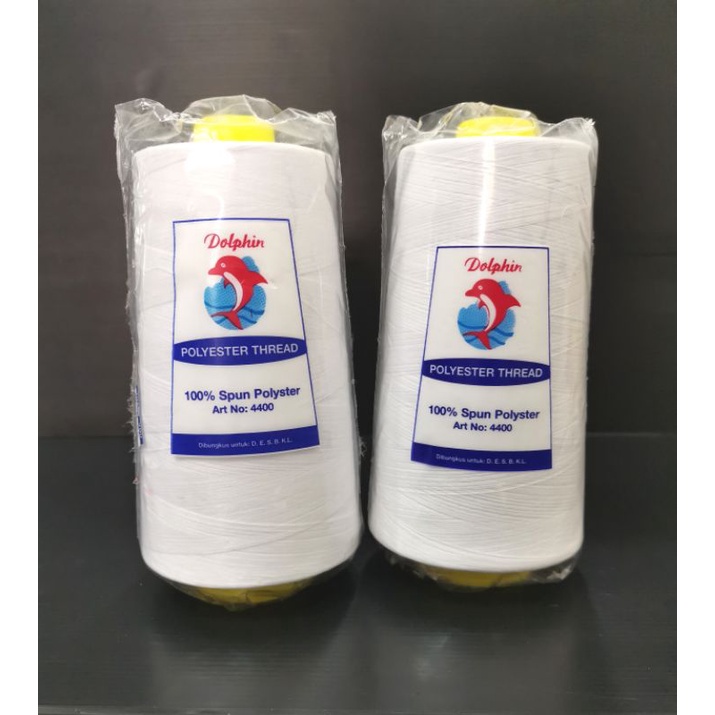 BENANG PUTIH BESAR / BENANG BIASA /DOLPHIN/BENANG JAHIT BIASA | Shopee ...
