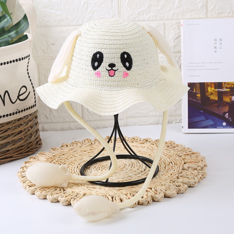 Kidoo Cute Tik Tok Rabbit Straw Hat Ear Moving Colorful Hat Cap Animal ...