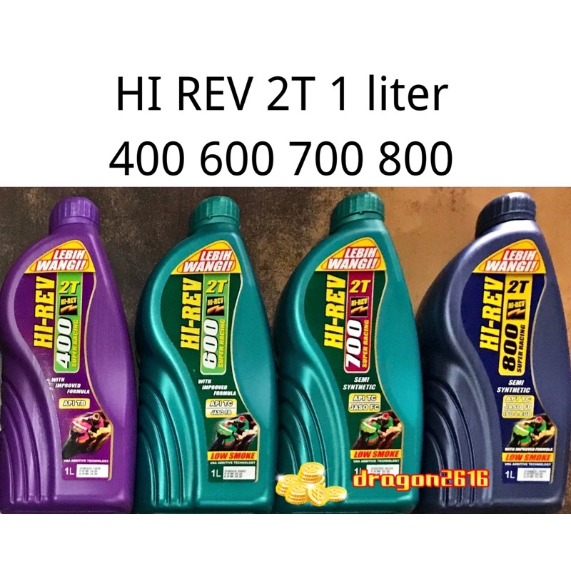 🔥hi Rev 2t 1 Liter Wangi Low Smoke 400 600 700 800 Hirev Minyak 2t