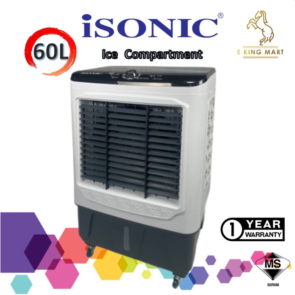 ISONIC Evaporative 60L Air Cooler IAC-60L8 Cooling Fan Penyejuk Udara | Shopee Malaysia