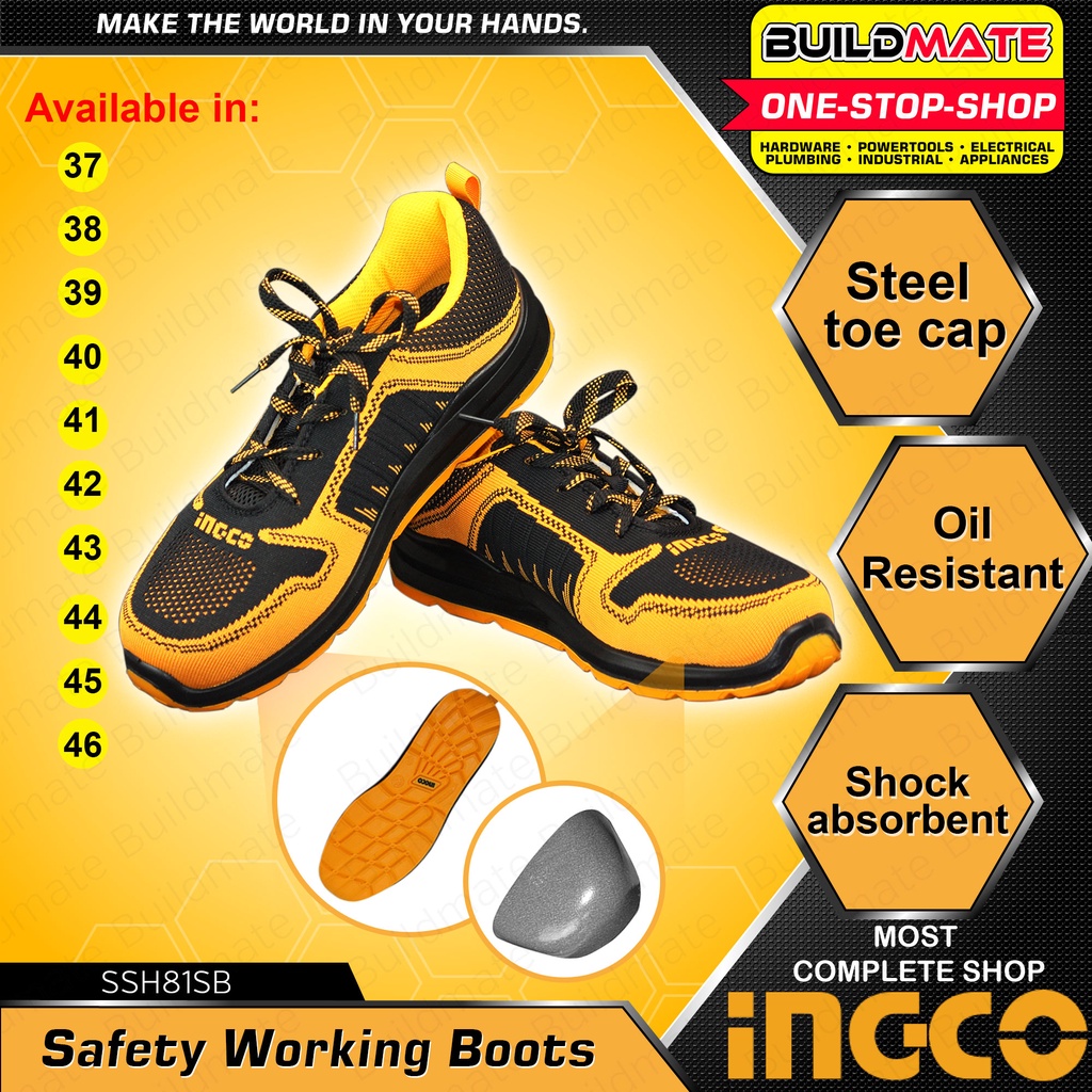INGCO Safety Boots Working Shoes Rubber Shoes Heavy Duty SOLD IN PAIRS ...