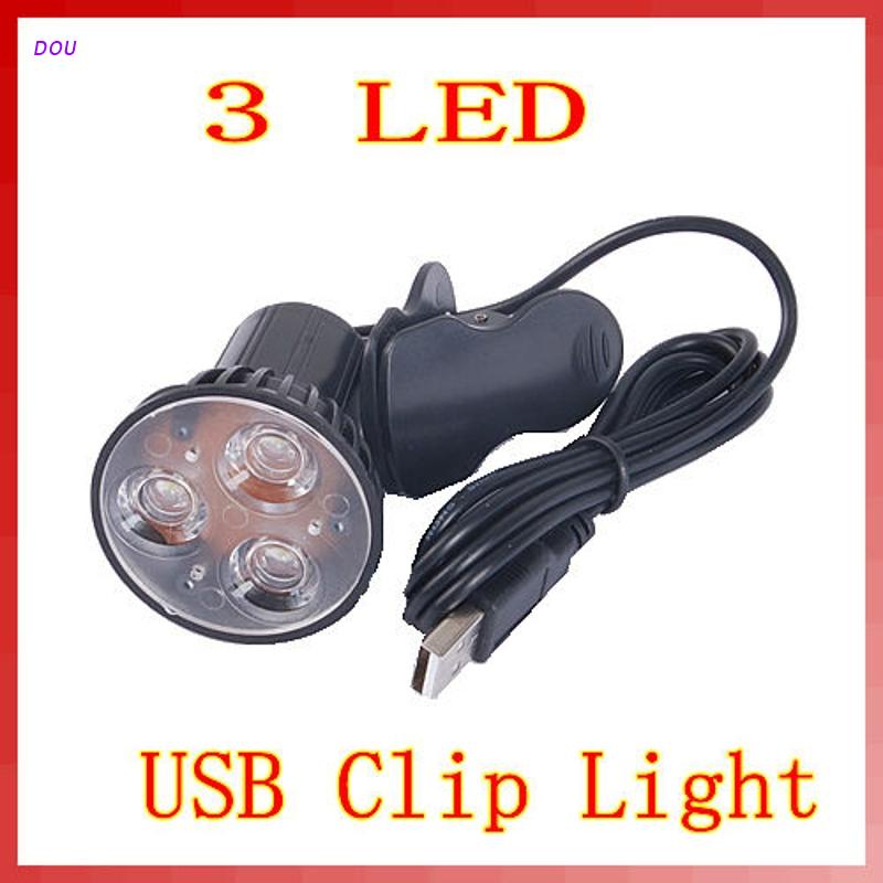 DOU USB 3 LED Clamping Clip Light Bulb Lamp for Desktop Notebook PC ...