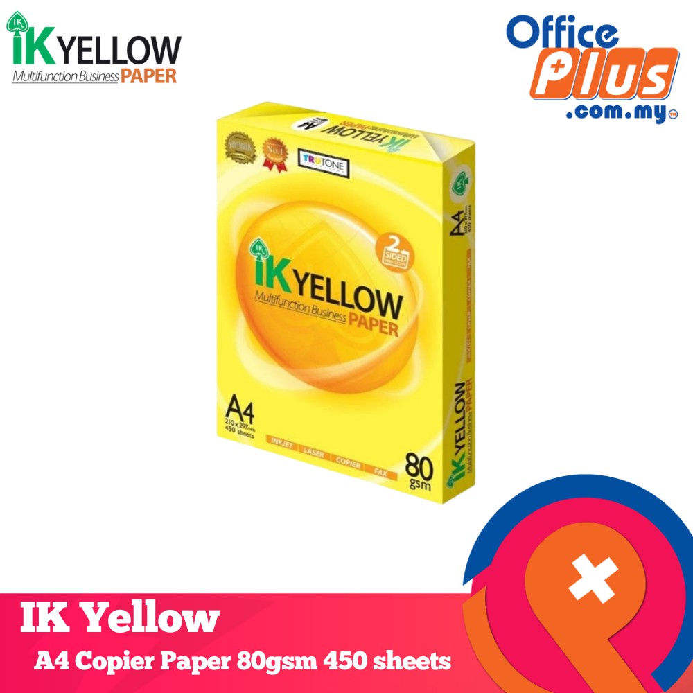 IK Yellow A4 Copier Paper 80gsm - 450 sheets | Shopee Malaysia