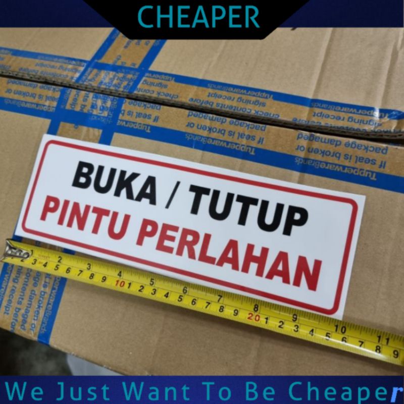 STIKER Vinyl BUKA TUTUP PINTU PERLAHAN For Rumah Masjid Open The Door ...