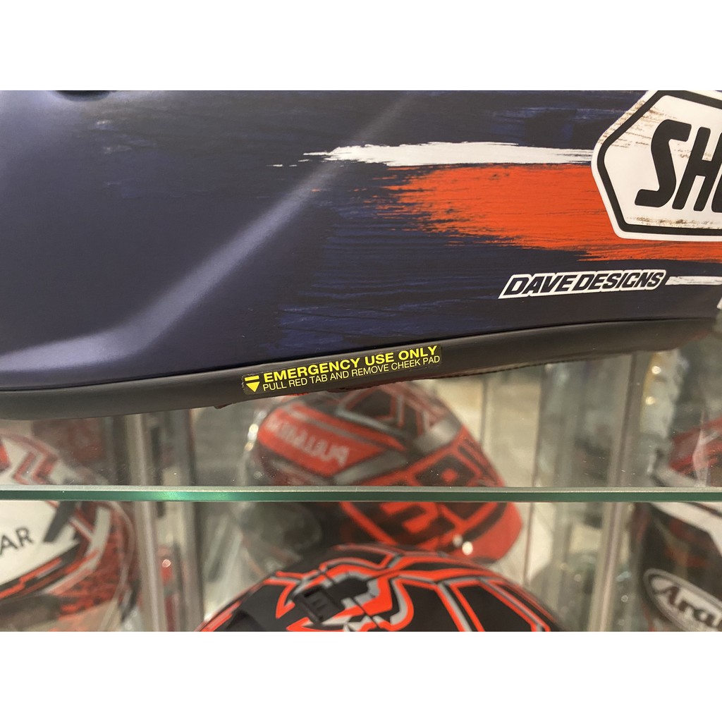 SHOEI Helmet Stickers Side Mouth EMERGENCY USE ONLY Sold 1 Set Has 2 ...
