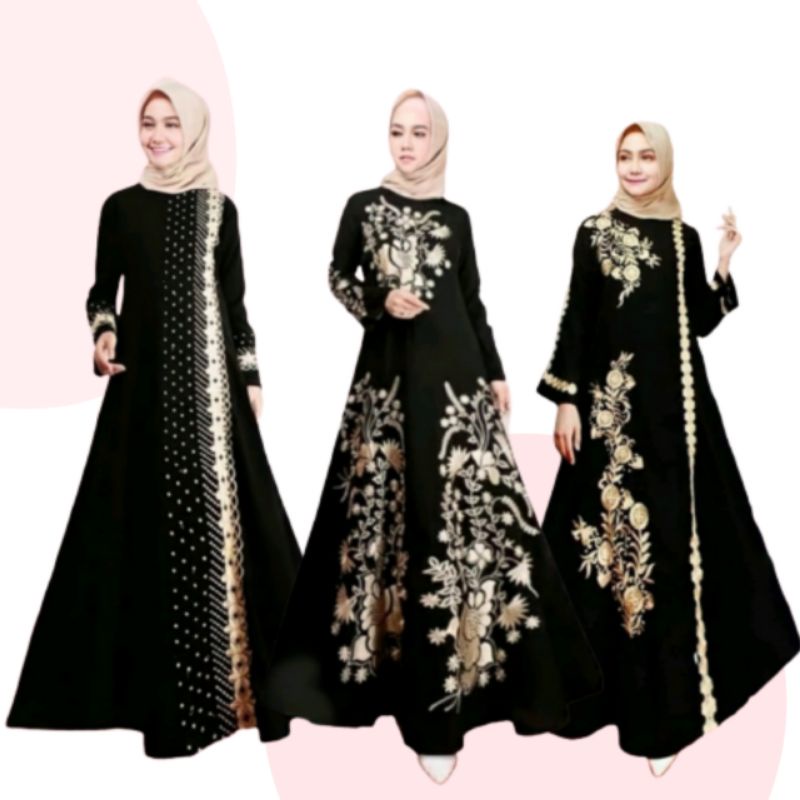 HITAM Baju KURUNG SYARI DRESS GAMIS FOR ADULT WOMEN MUSLIMAH ELEGANT ...