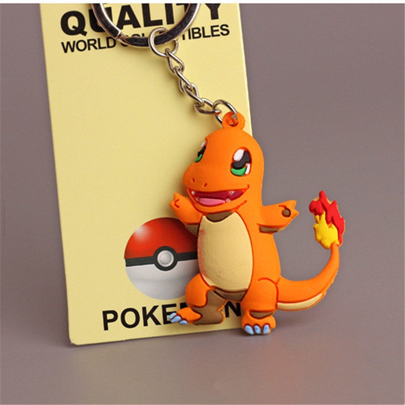 Anime Pokemon Pikachu Keychain Squirtle Vulpix Eevee Charizard ...