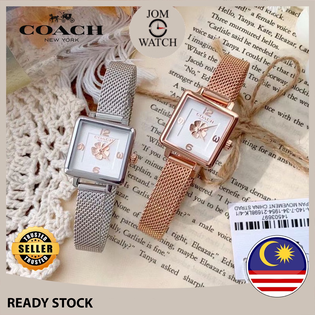 [100% Original ] Coach Cass Stainless Steel Women Watch Jam Tangan ...