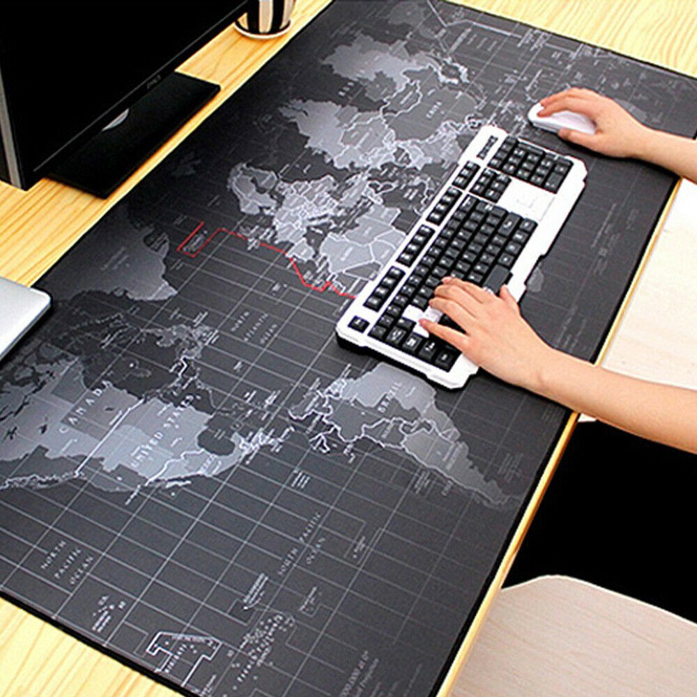 World Map Pattern Gaming Mouse Pad Big Size Anti-Slip Ultra Smooth ...