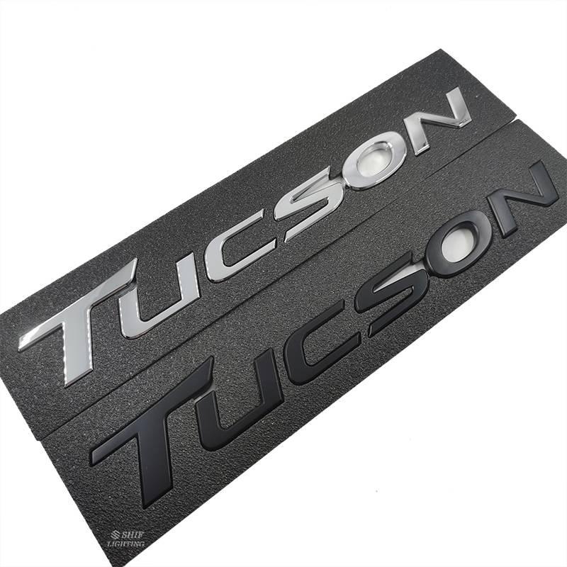 1 x ABS Chrome Black New TUCSON Logo Letter Car Auto Rear Trunk Emblem ...