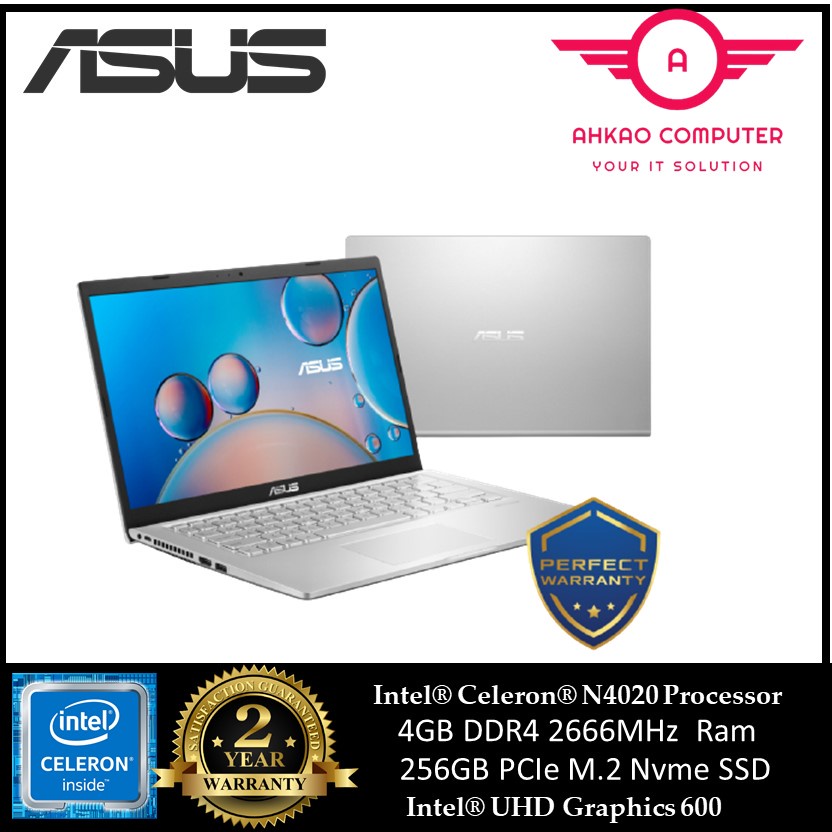 Asus A416M-ABV550W 14'' Laptop Transparent Silver ( Celeron N4020, 4GB ...