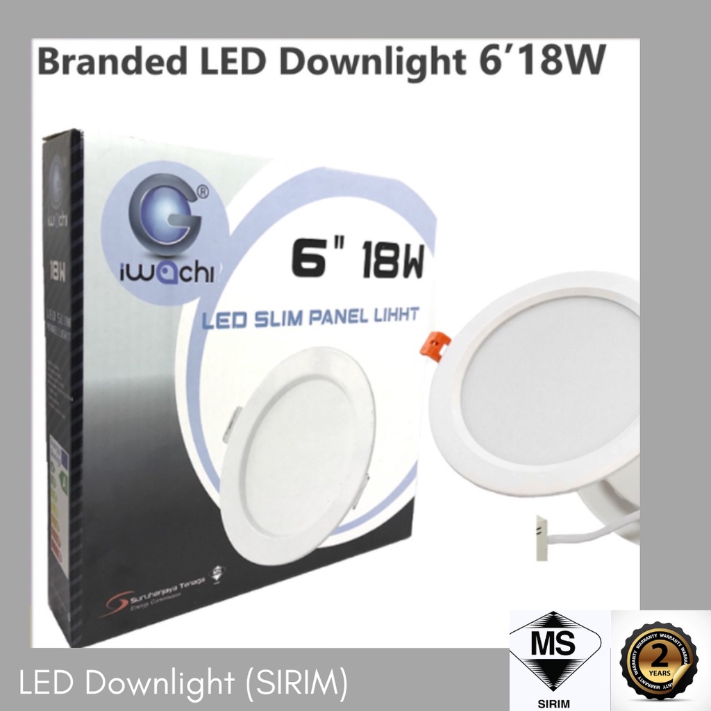 [SIRIM] LED Downlight 12W 18W Lampu Siling Rumah Round Down Light White ...