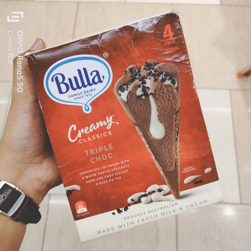 Australia Bulla Creamy Classics Ice Cream Stick Tub Cones - Neopolitan ...