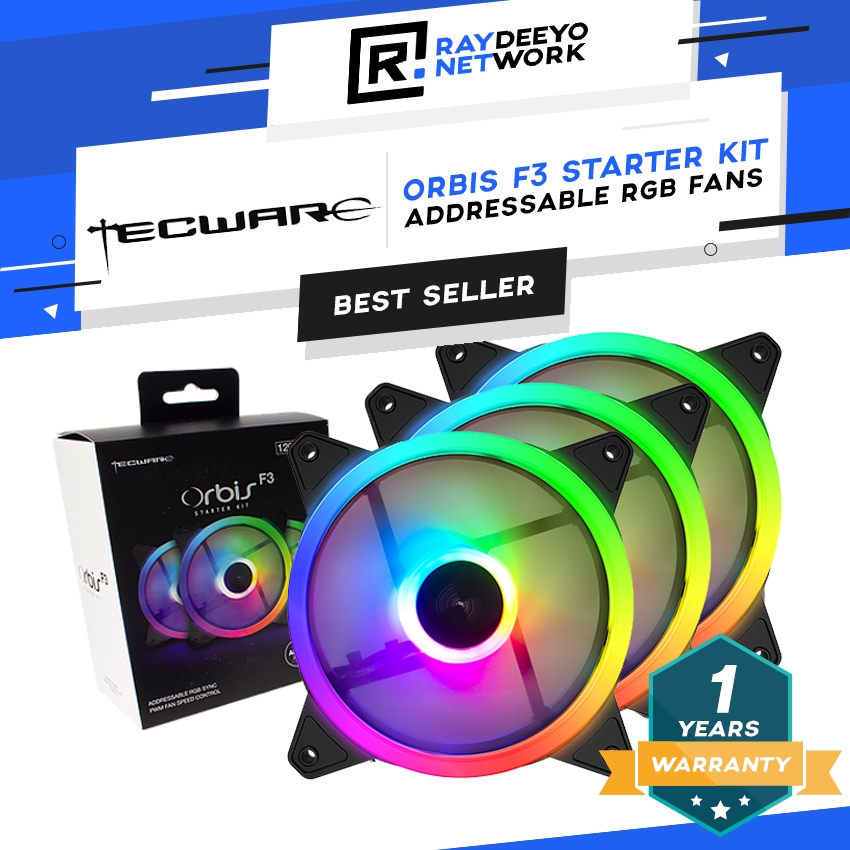 Tecware ORBIS F3 Starter Kit with 3 x F3 ARGB Fan [aRGB SYNC with ...