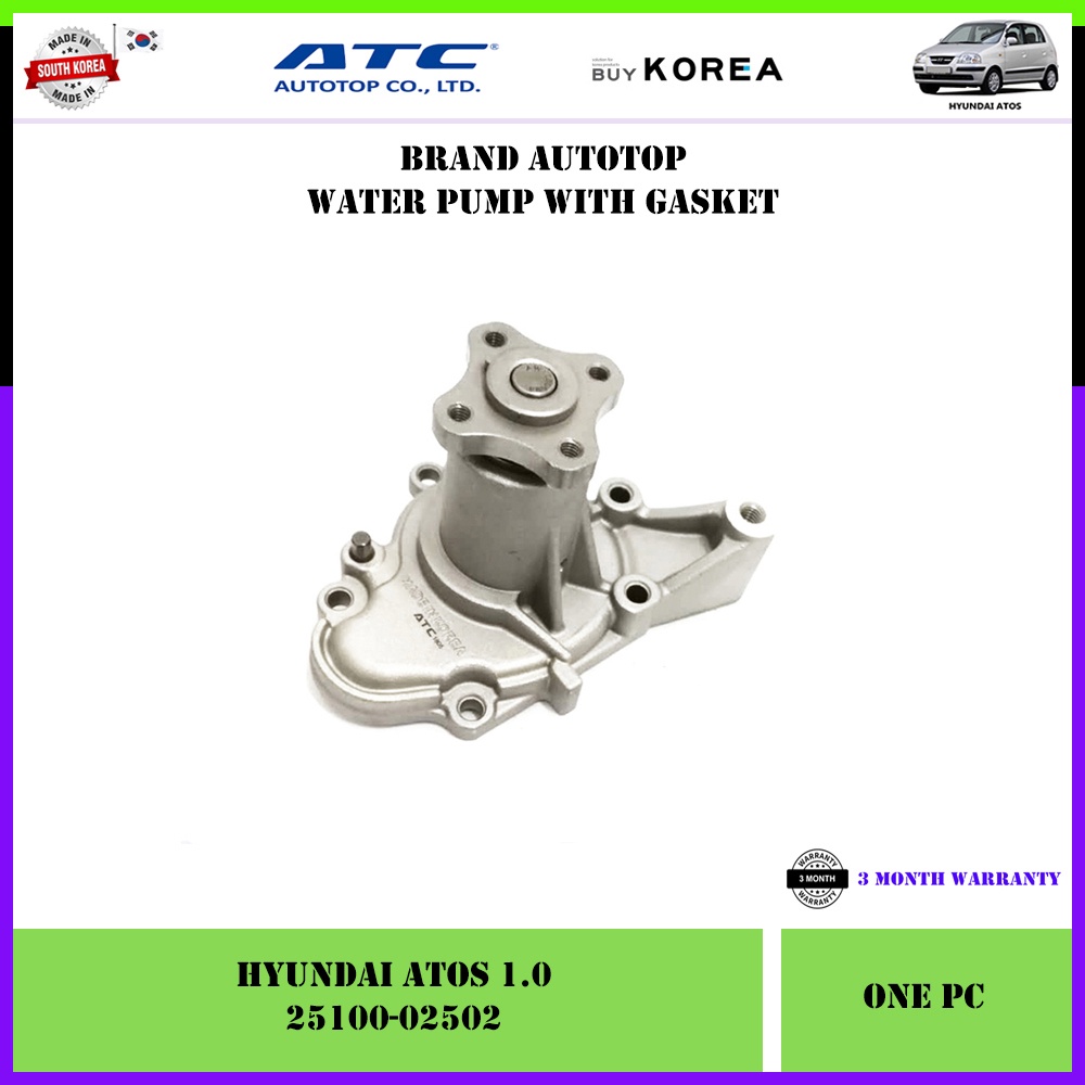 (AT-3) Hyundai Atos 1.0 Korea Aftermarket Water Pump (25100-02502 ...