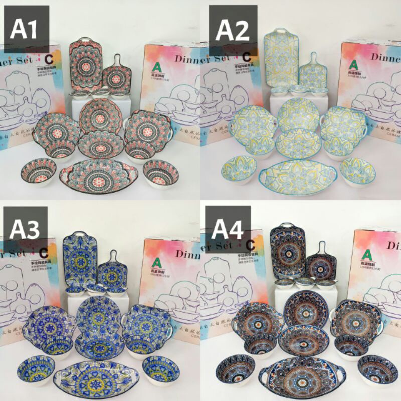 Set pinggan viral seramic corak batik😍 | Shopee Malaysia