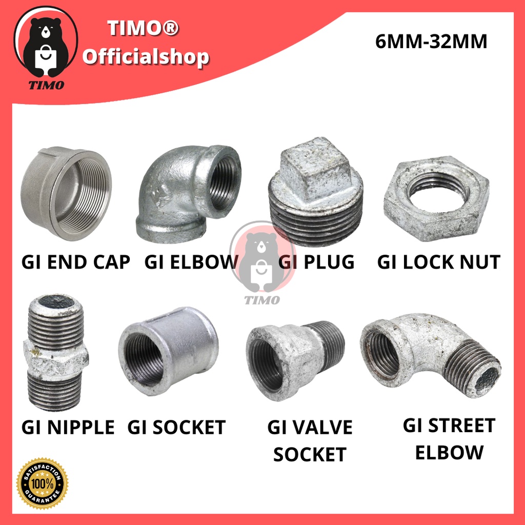 6MM-32MM Galvanized Iron (GI) Elbow End Cap Multi Type Pipe Fitting ...