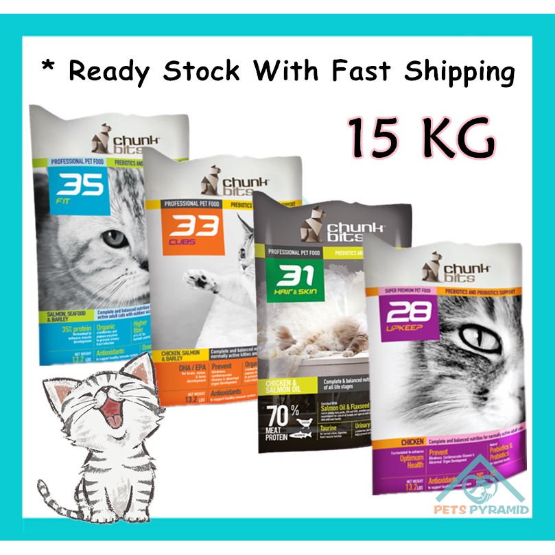 Chunkbits (Ori New Packing) Cat Food 15kg Makanan Kucing Adult Kitten ...
