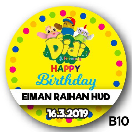 Goodies Birthday Packaging Party Sticker Didi And Friends #B10 55pcs ...